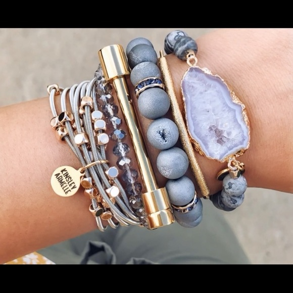 Kinsley Armelle | Jewelry | Geode Collection Slate Bracelet | Poshmark
